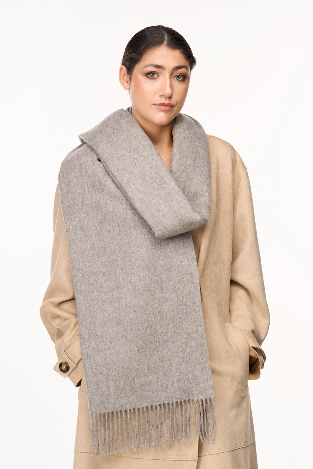 Scarves Luxury Oversized Plain Grey Designer | Edinburgh Cashmere