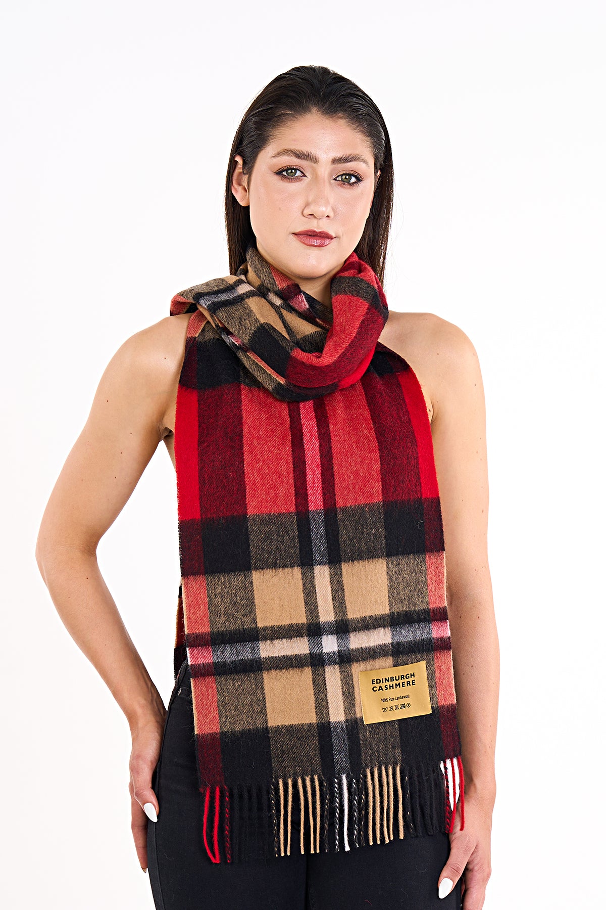 Scarves Luxury DC Scott Red Designer | Edinburgh Cashmere